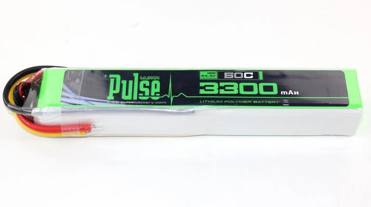 PULSE 3300mAh 12S 44.4V 50C Stick Pack Version LiPo Battery - No Plug ...